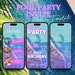 Pool Party Ecard,pool Party Text Invitation,pool Party Birthday Digital ...