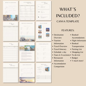 Travel Itinerary Template | Printable Travel Guide | Travel Agent ...