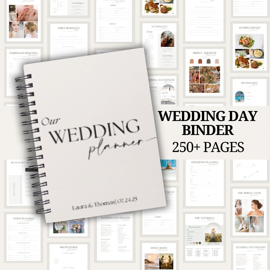 The Ultimate 250+ Page Wedding Day Binder Template, Wedding Day ...