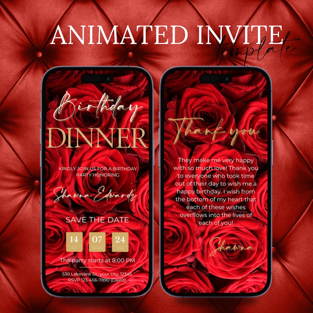 Digital Birthday Dinner Invitation Editable Birthday Party Digital ...