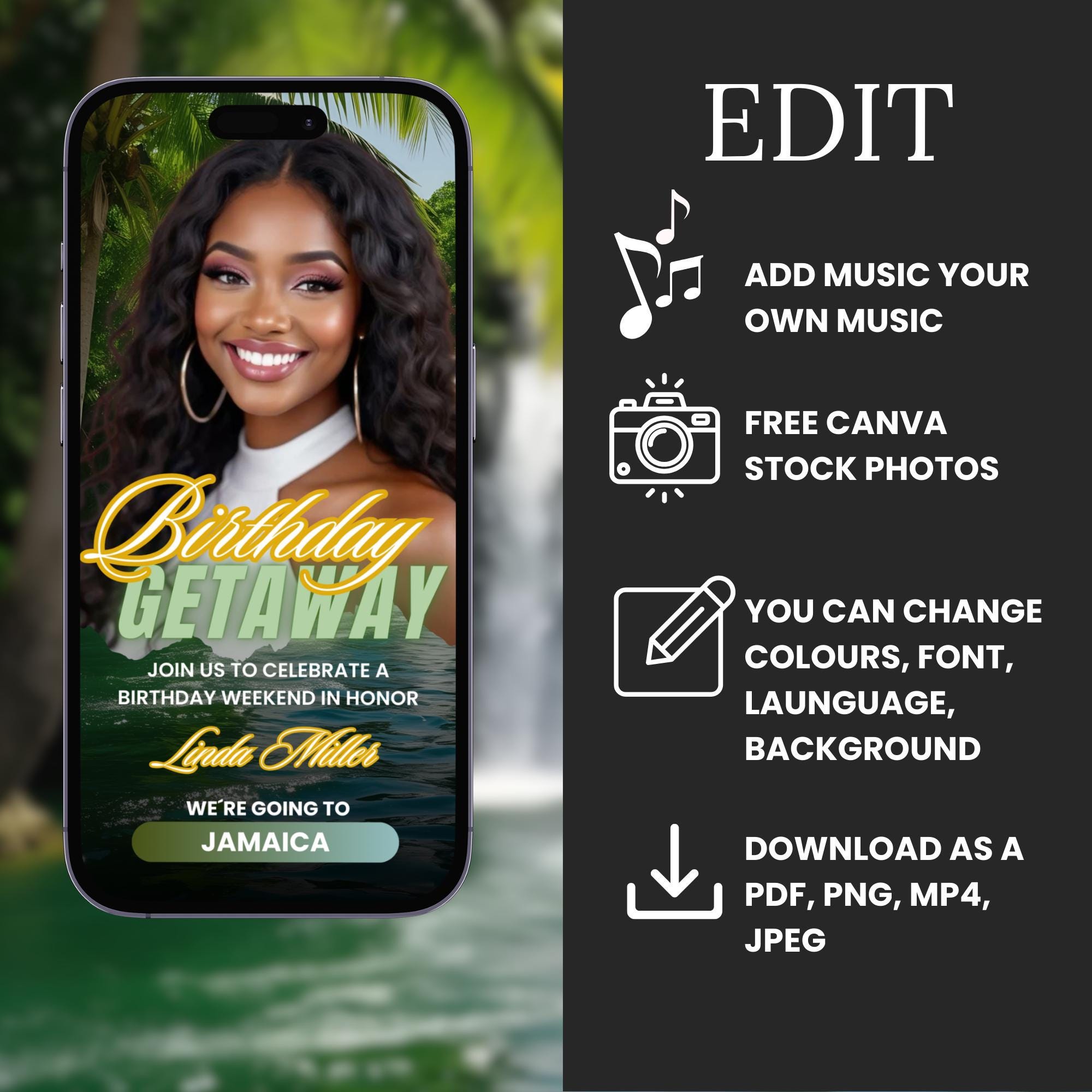 Digital Girls Trip Jamaica Itinerary,birthday Getaway Invitation ...