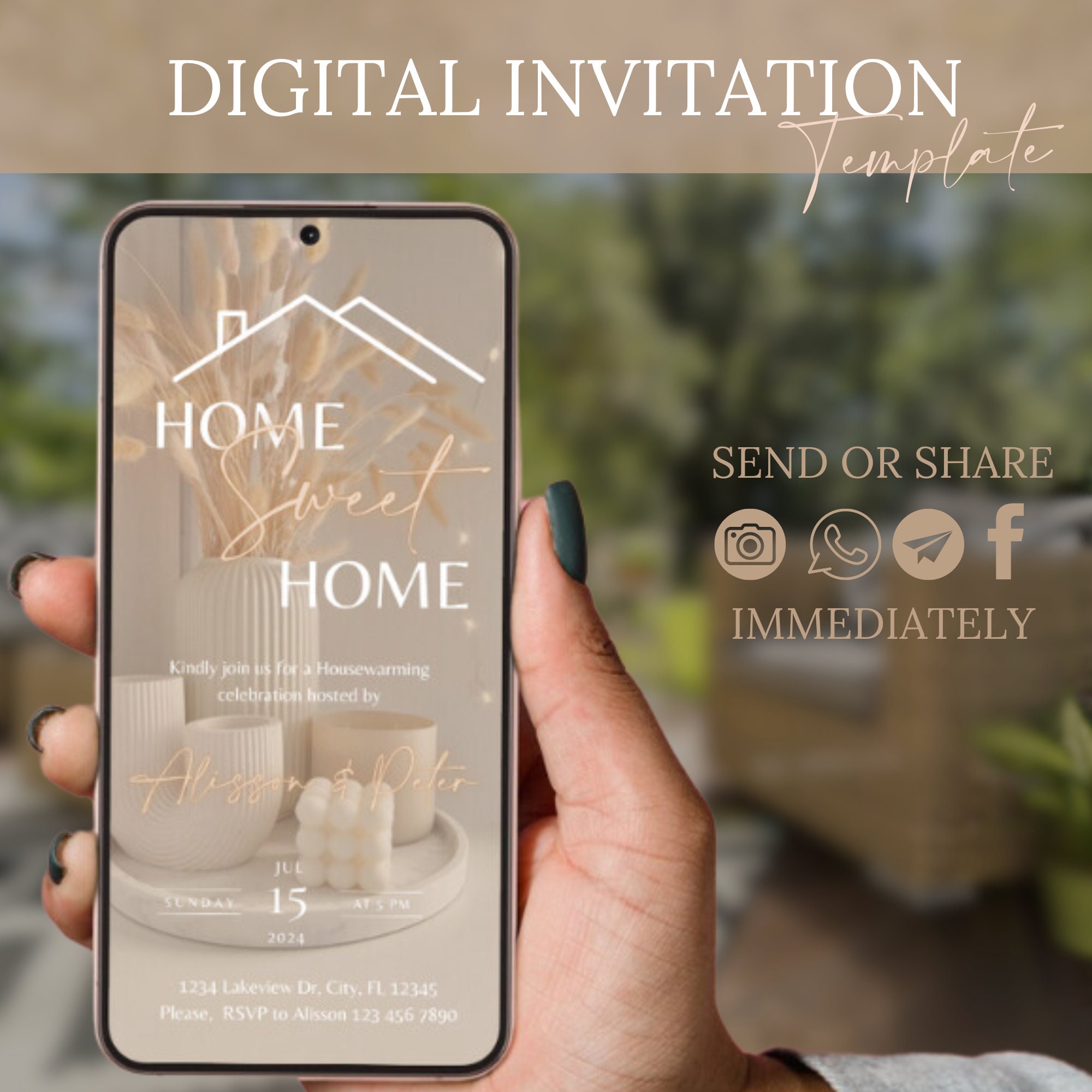 Housewarming Invite, Digital House Warming Invitation, New Home ...