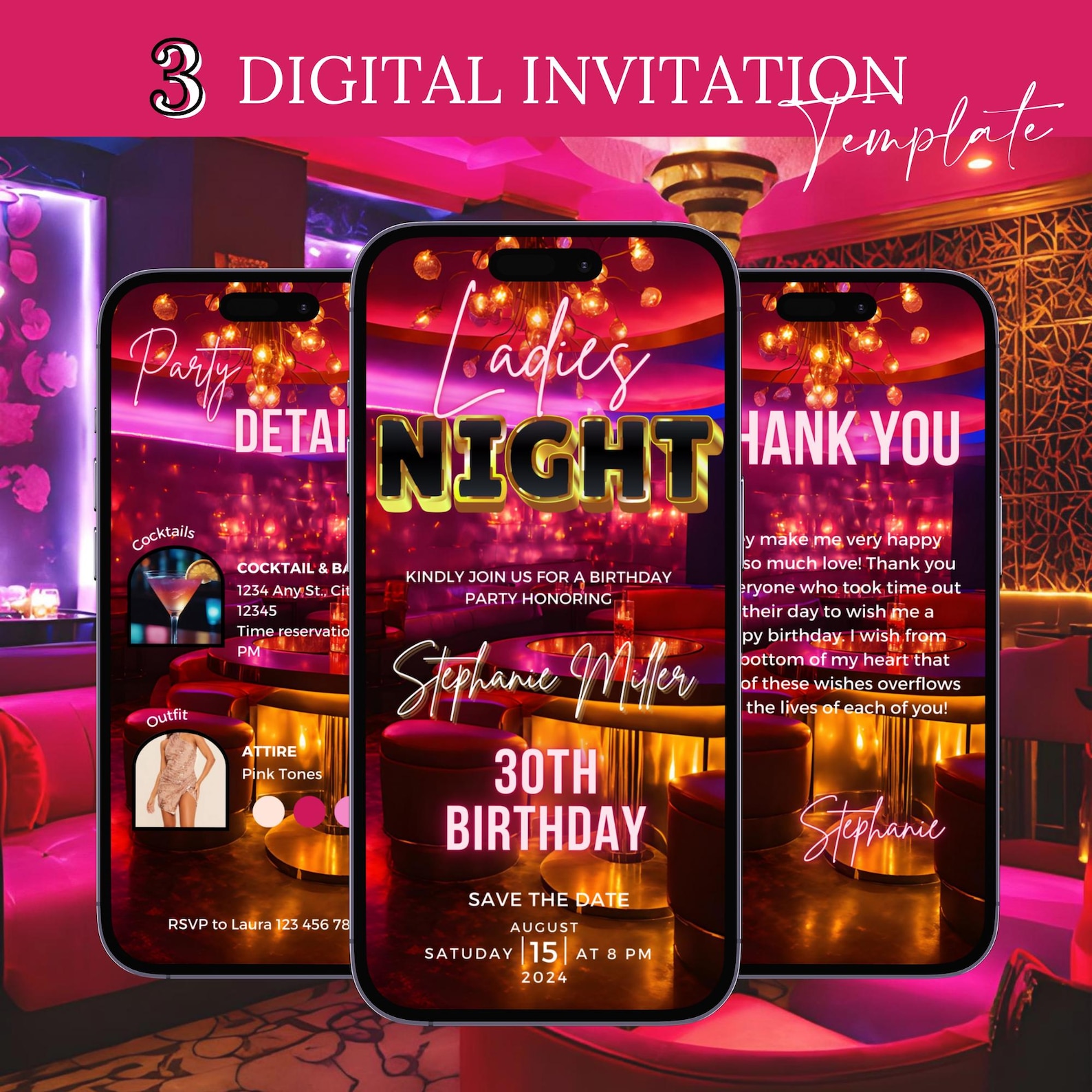 Ladies Night Out, Birthday Party Invitation, Girls Night Out Invitation ...