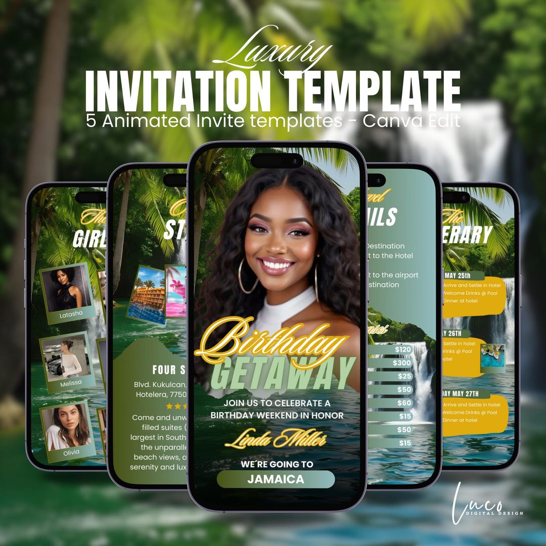 Digital Girls Trip Jamaica Itinerary,birthday Getaway Invitation ...