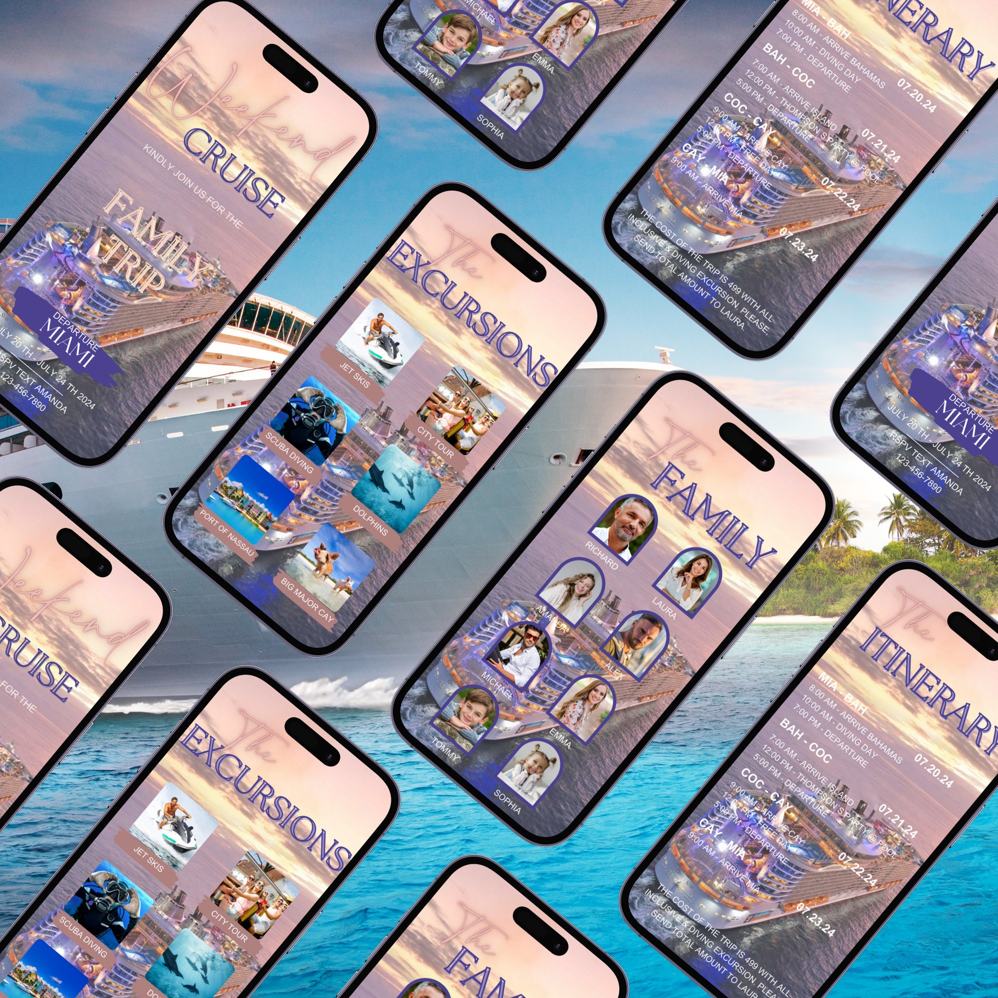 Digital Family Cruise Trip Itinerary, Family Reunion Cruise, Travel ...