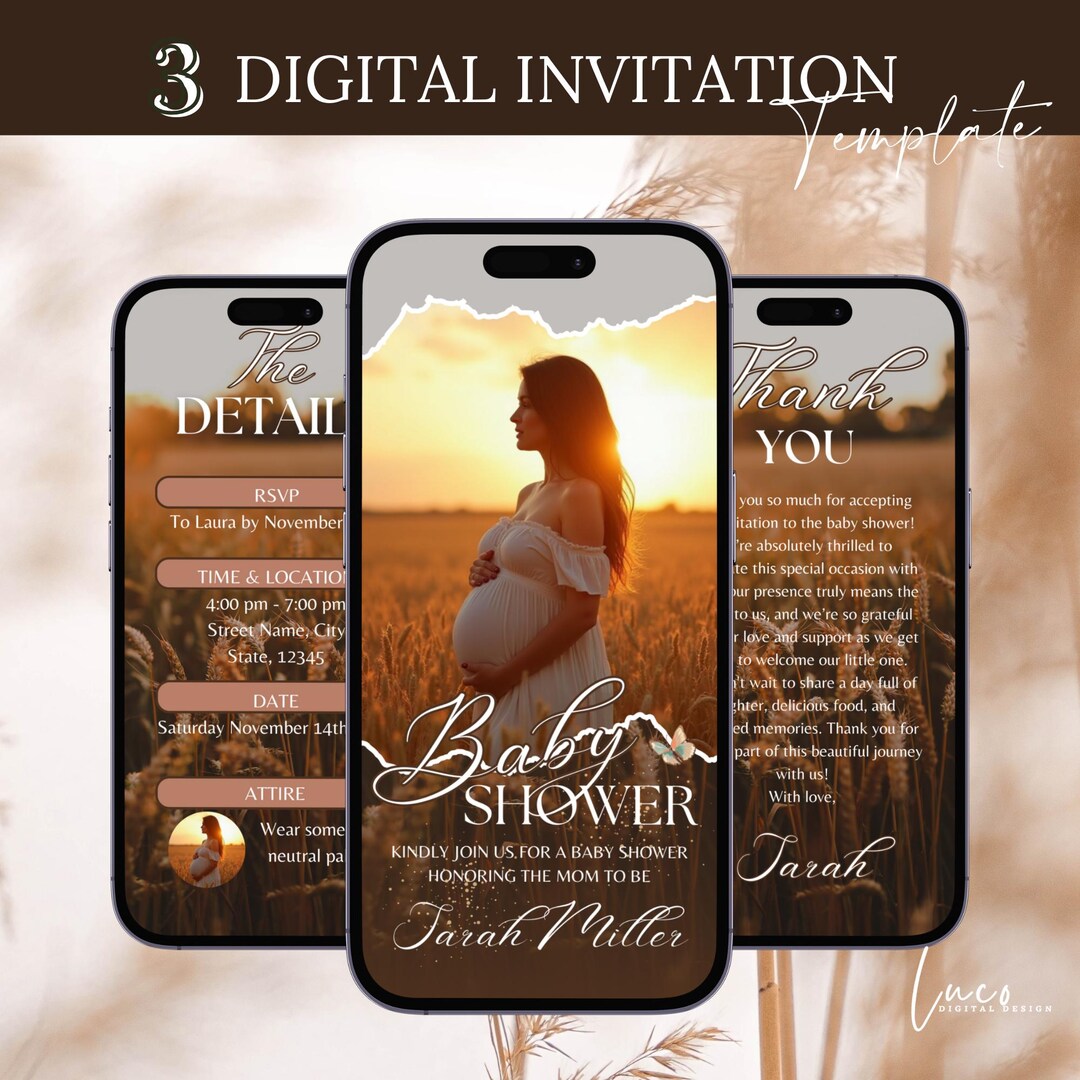 Brown Baby Shower, Boho Baby Shower Invitation, Gender Neutral Baby ...