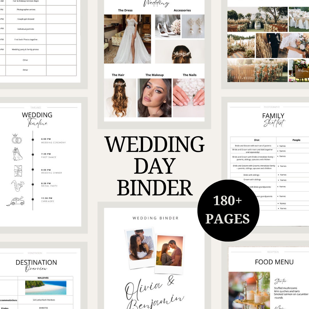 The Ultimate Wedding Day Binder Template, Edit in Canva, Wedding ...