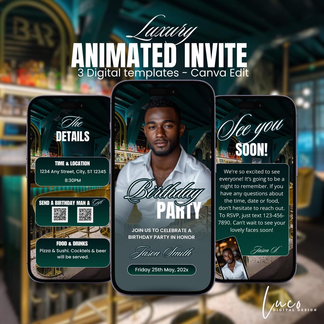 Digital Men Birthday Invitation Template the Man the Legend Men ...