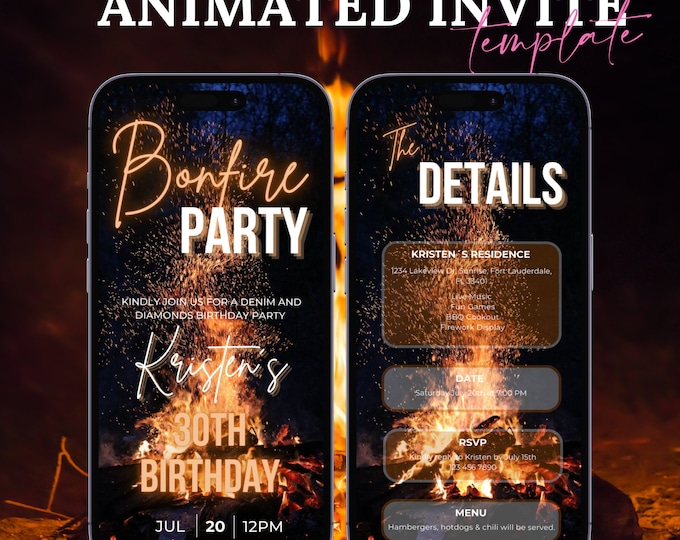 Bonfire Flyer / Invitation / Social Media Post. Can Be Edited in 1000's ...