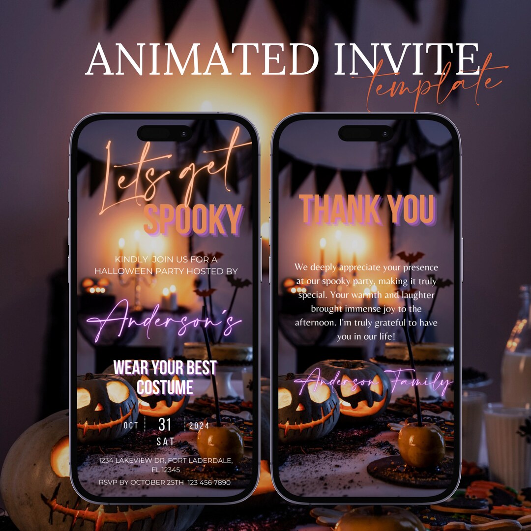 Digital Halloween Party Invitation, Spooky Halloween, Any Age Halloween ...
