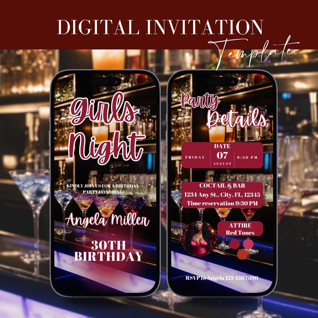 Ladies Night Out, Birthday Party Invitation, Girls Night Out Invitation ...
