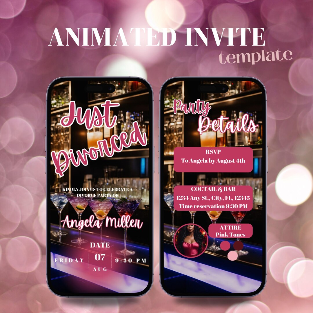 Digital Divorce Ladies Party Invite , Cocktail Friends Party, Funny ...