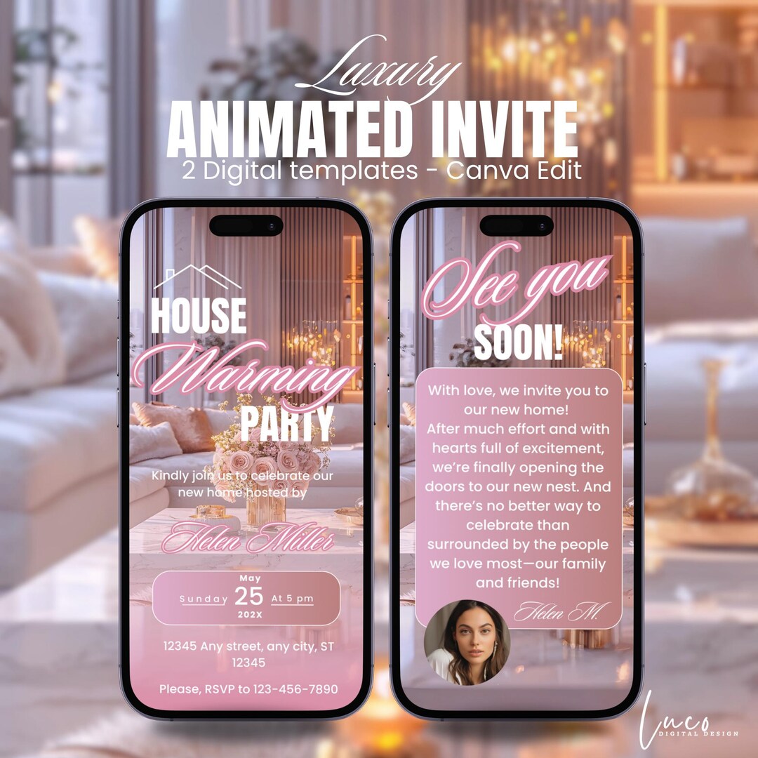 Digital Housewarming Party Invitation, Animated House Warming Invite ...
