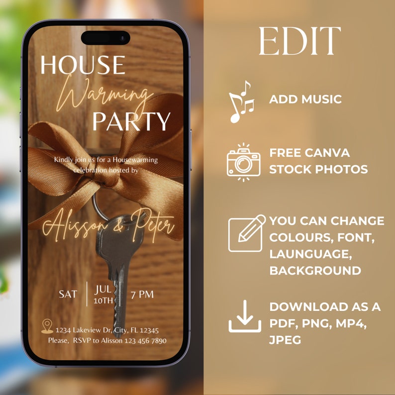 Digital Housewarming Party Invitation, Animated House Warming Invite ...