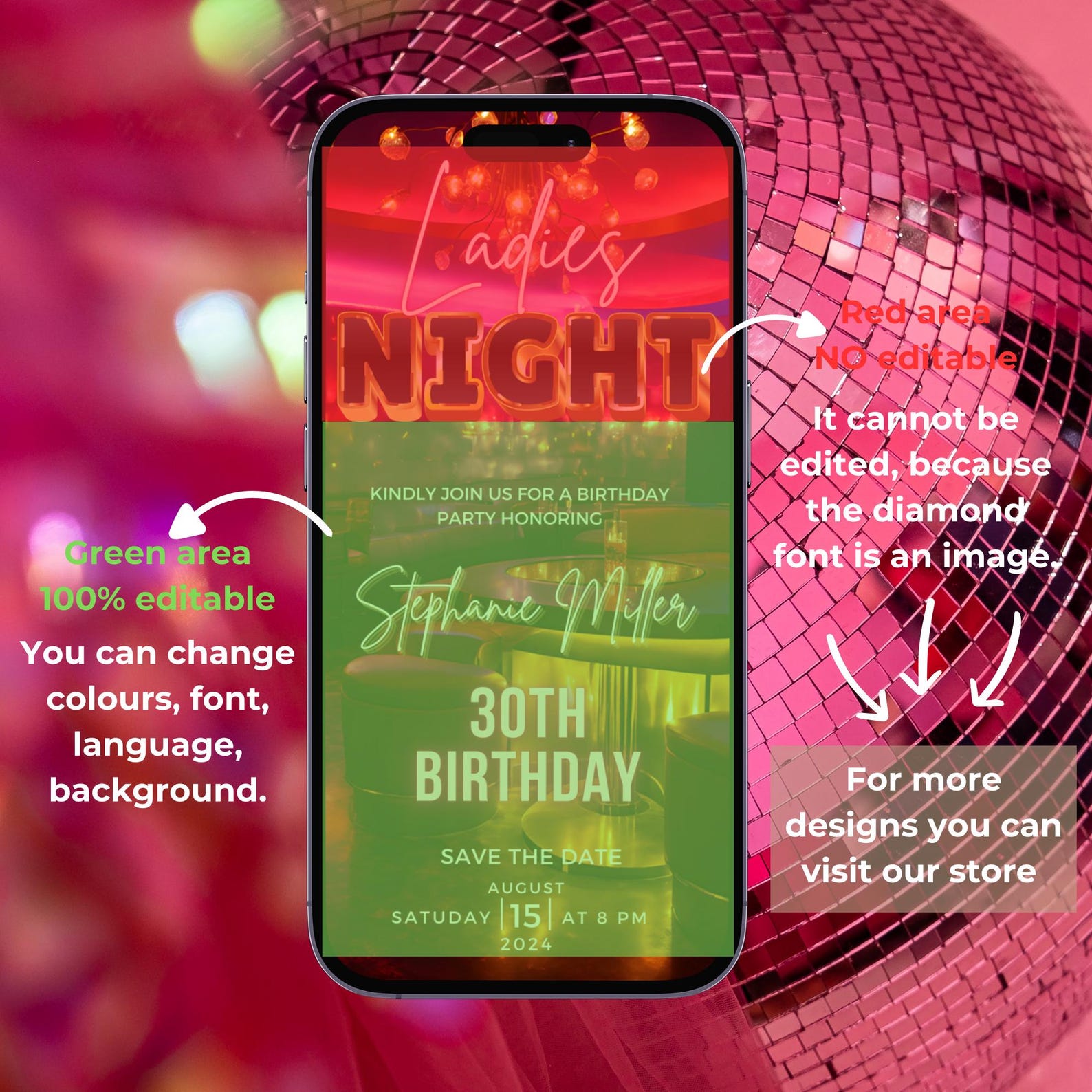 Ladies Night Out, Birthday Party Invitation, Girls Night Out Invitation ...