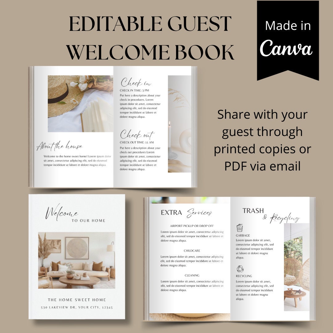 Airbnb Welcome Book Templates | Guest Books Airbnb | Airbnb House Guide ...