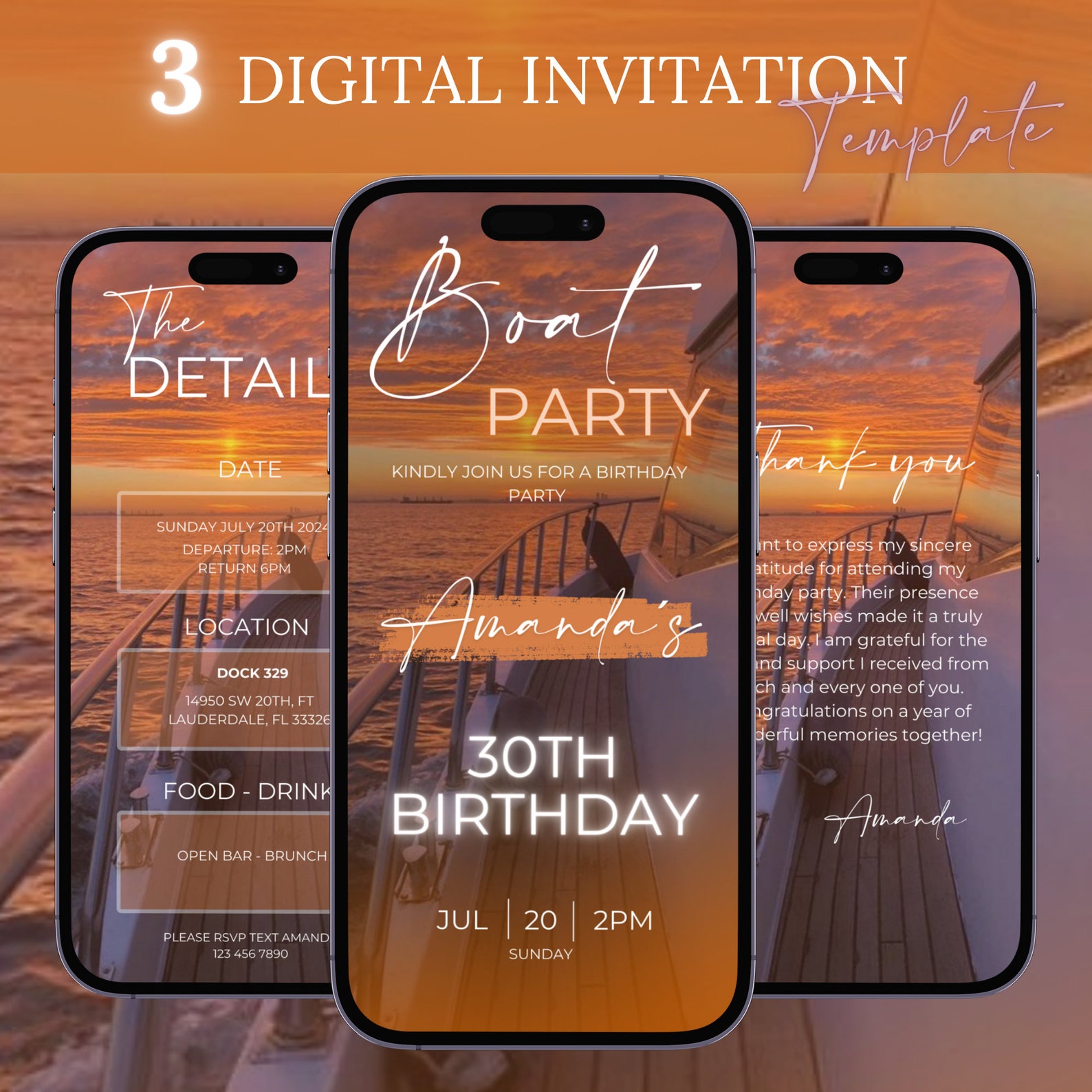 Yacht Party Invitation, Boat Party Invitation, Cruise Itinerary, Yacht ...