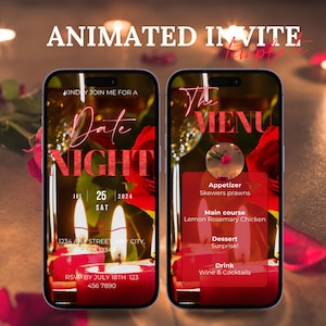 Date Night Digital Invitation Template Rose Cocktail Hour, Editable ...