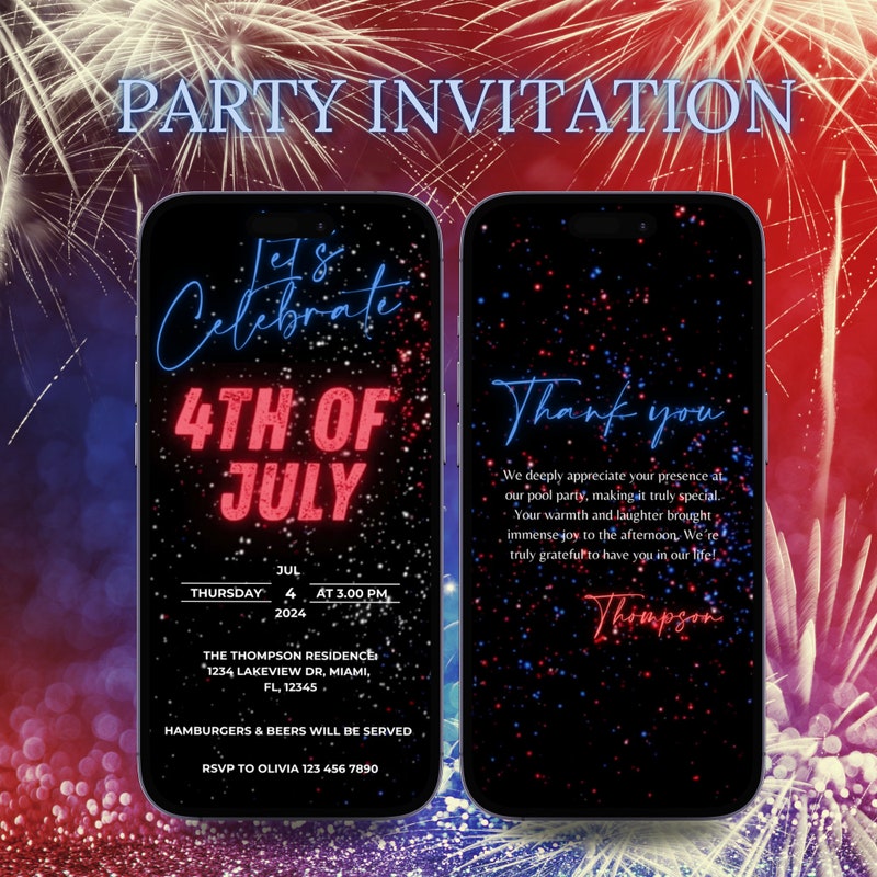July 4th Invitations - Etsy