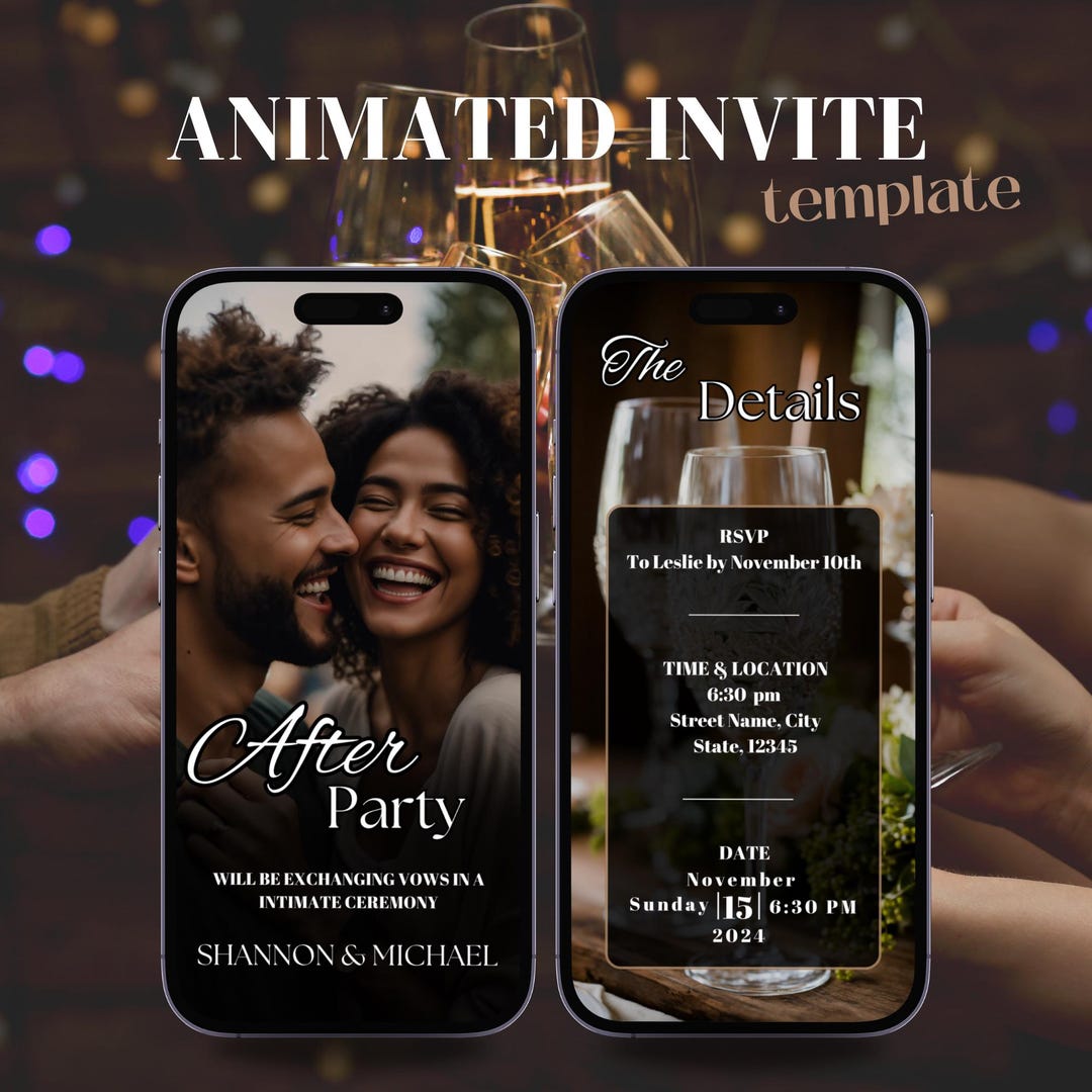 Wedding After Party Invitation, Reception Party Invitation, Happily ...