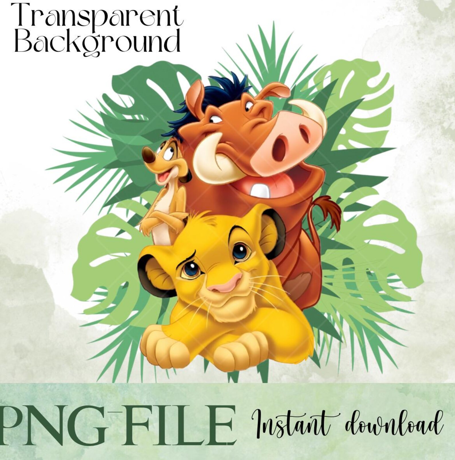 Lion King Clipart: Simba, Timon, Pumbaa (PNG Digital Download) - Etsy