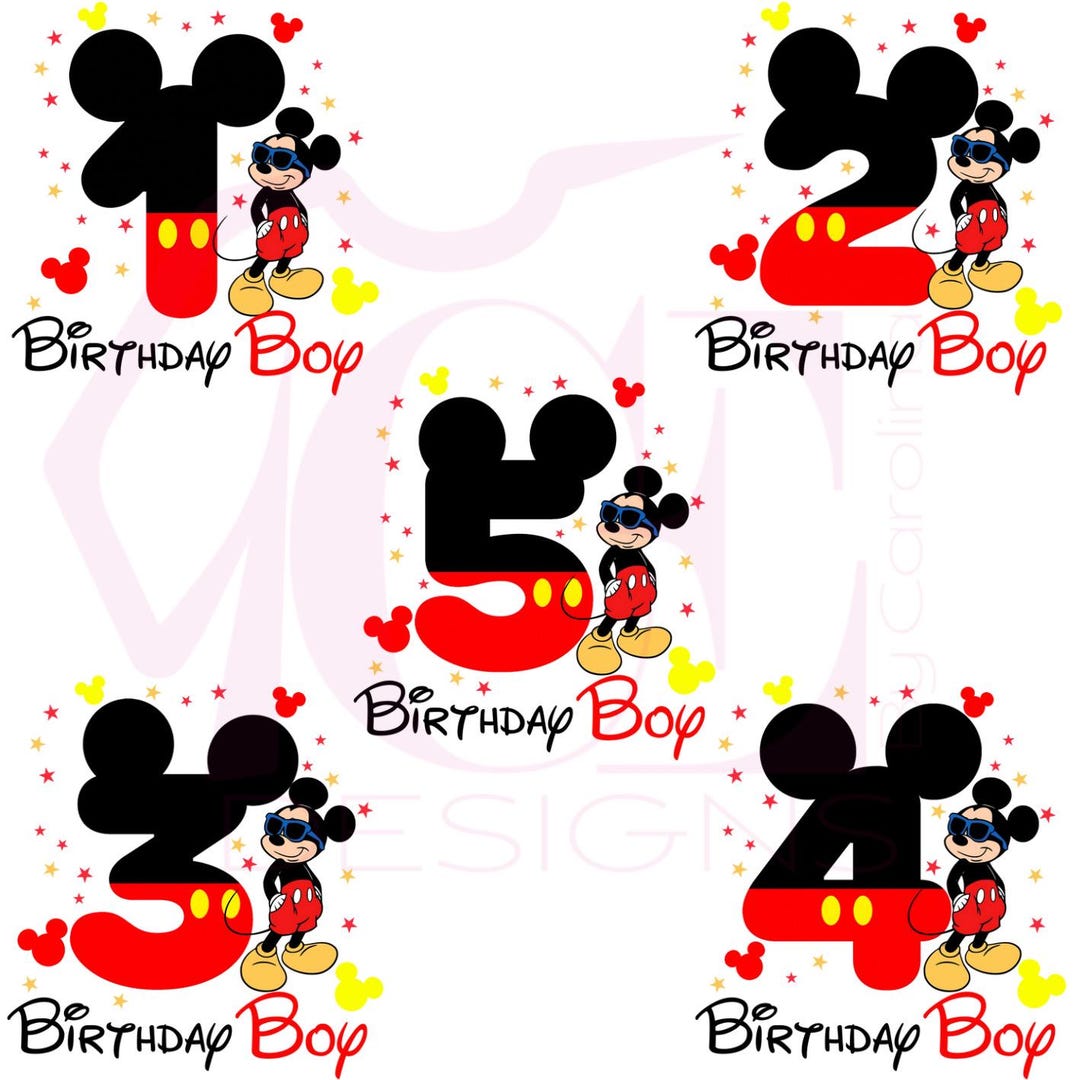 Mickey Mouse Birthday Number PNG (digital Download) - Etsy