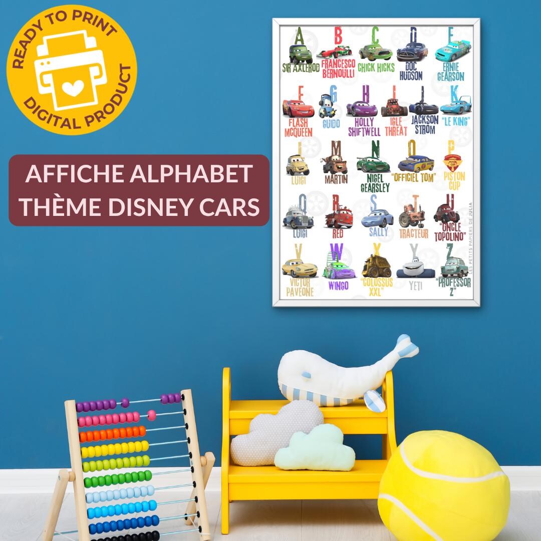 Alphabet Poster - Disney Cars Theme | Fun Alphabet Learning - Etsy