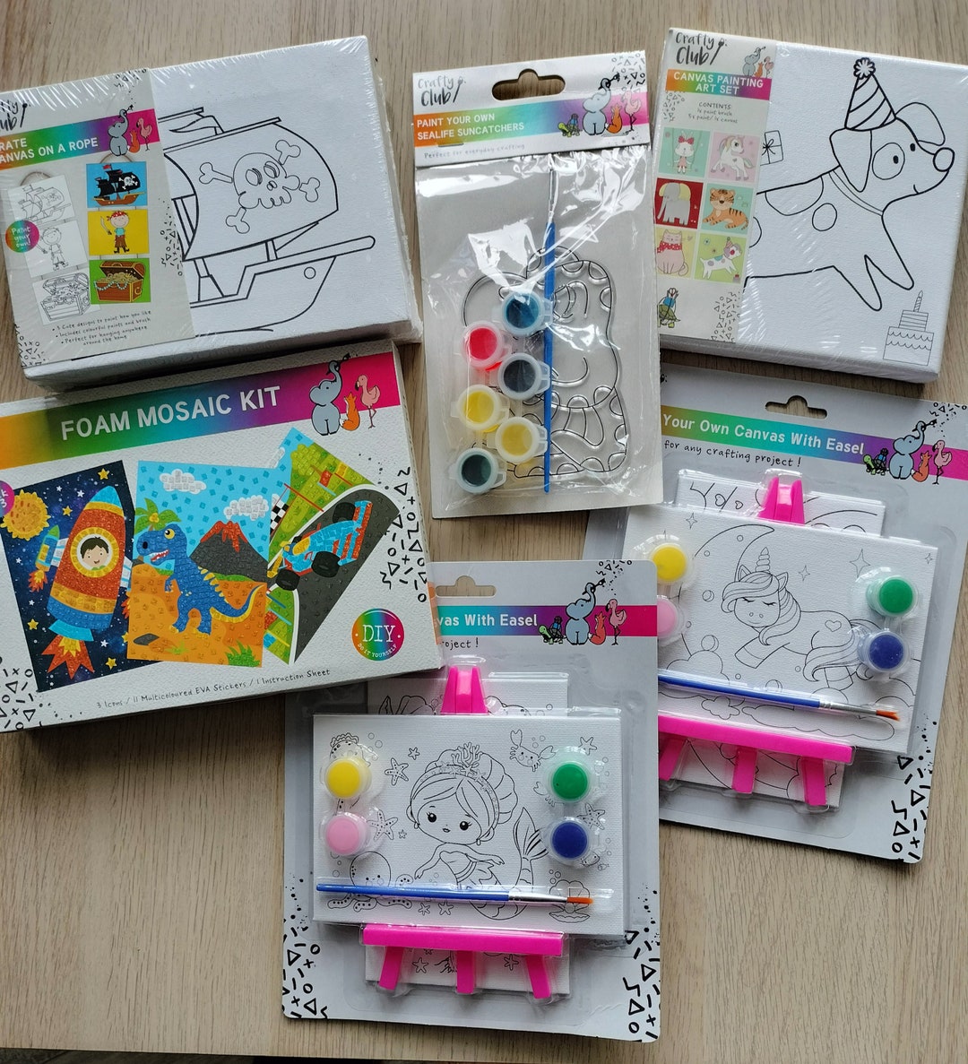 Ready Made Kids Pass the Parcel Party Game Boys Girls Paint Craft ...