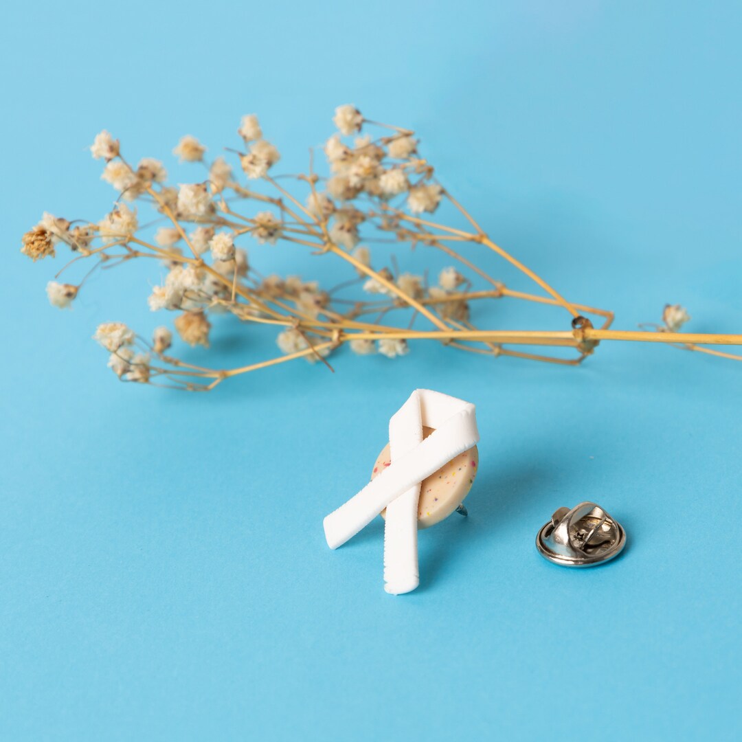 Awareness Badge Lung Cancer white Jewelry Brooch Encouragement Gift ...