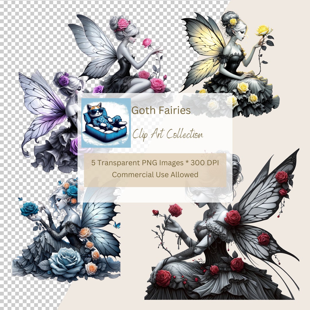 Cute Goth Fairies Clipart Commercial Use Paper Crafts Gothic Fairies ...