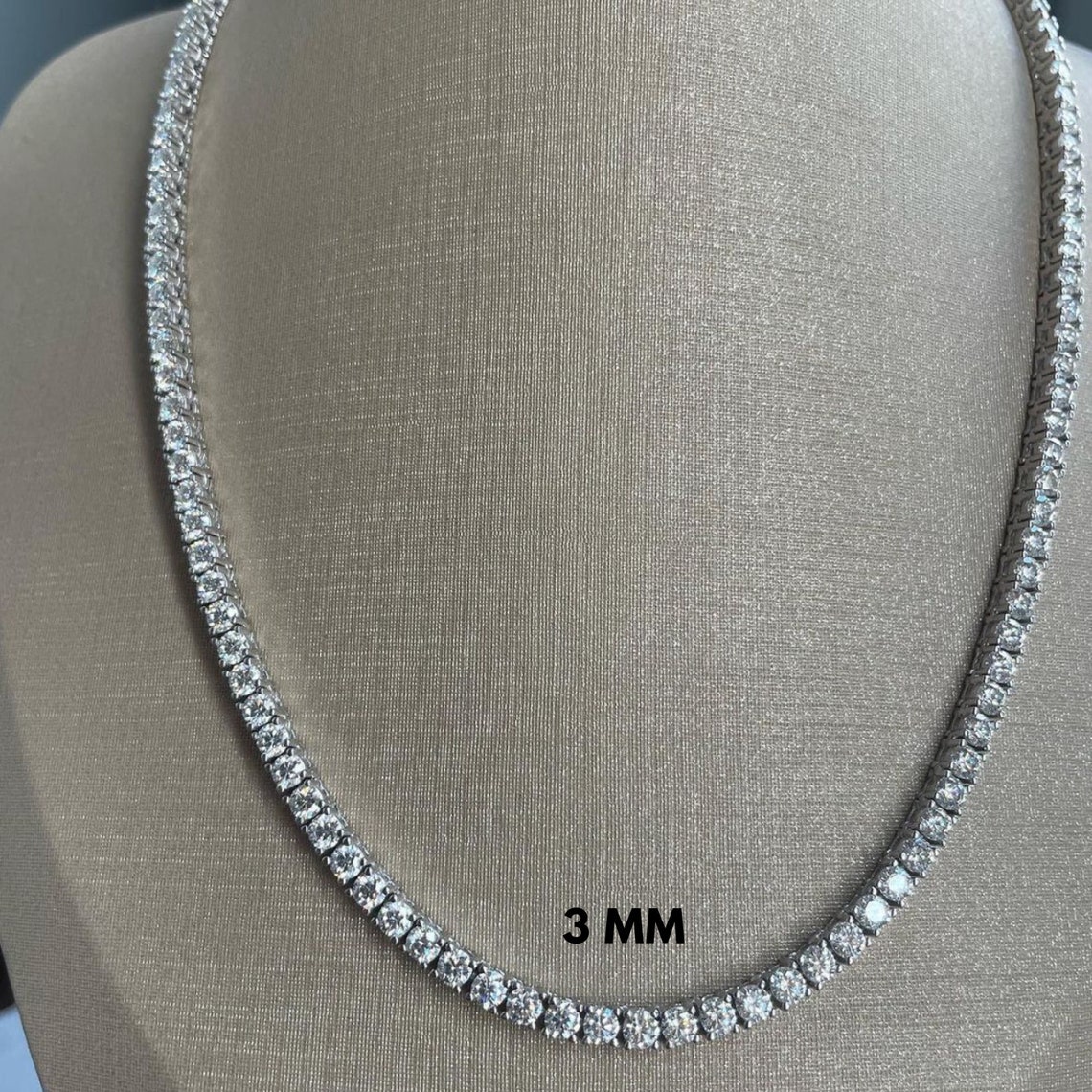 Moissanite Tennis Necklace, Diamond Tennis Necklace, Elegant Fine ...