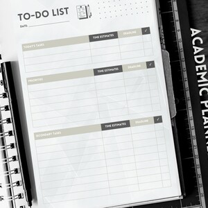 Printable Academic to Do List Template | Personalized School Planner ...