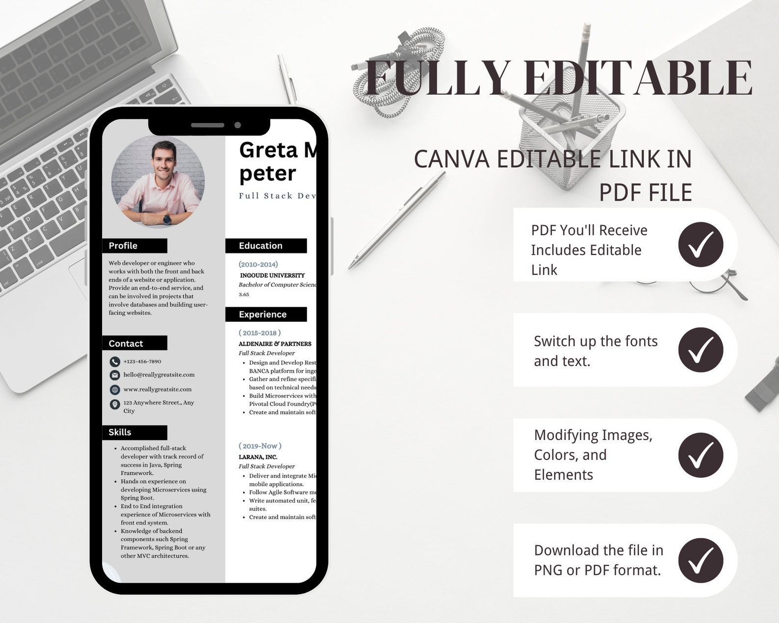Web Developer CV Resume || Job Application Resume || Ats-friendly Resume || Instant Download ...