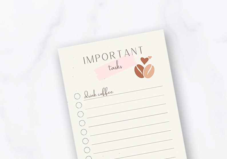 Coffee to Do List Notepad, Cute Desktop Stationery - Etsy