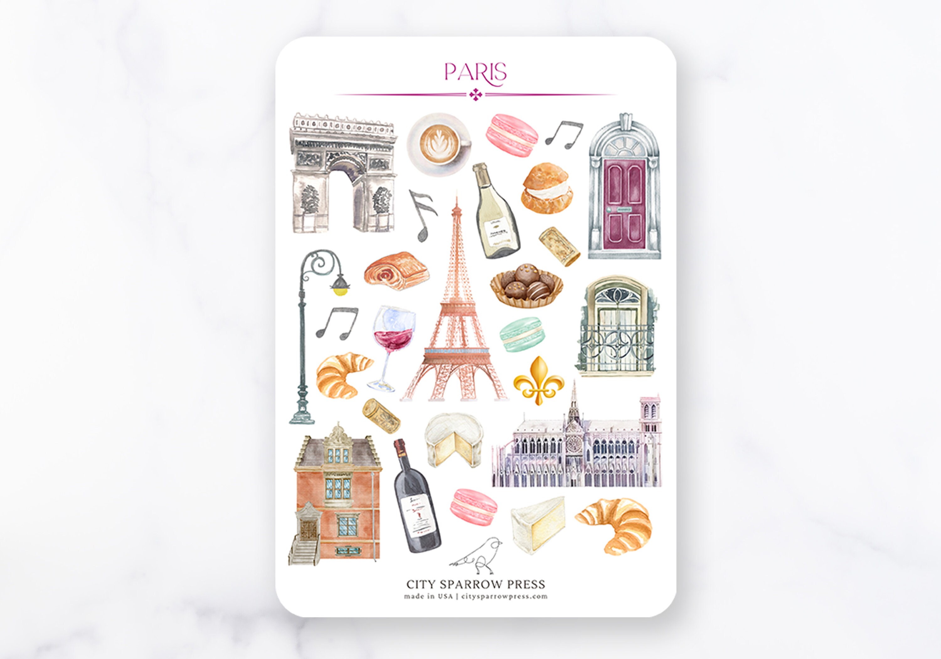 Paris Sticker Sheet for Bullet Journals, Planners, Scrapbooking - Etsy