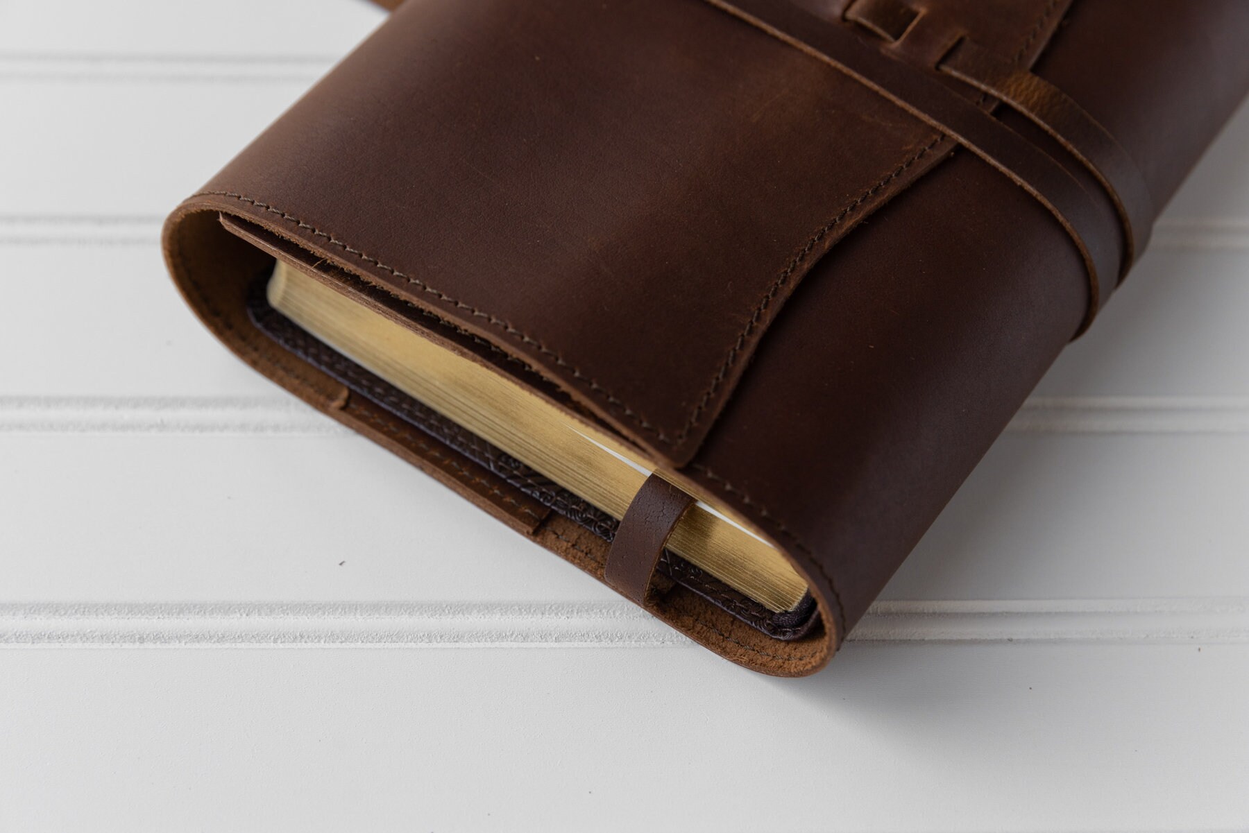 Wrapped Leather Bible Cover, Engraved Leather Book Cover, Full Grain ...