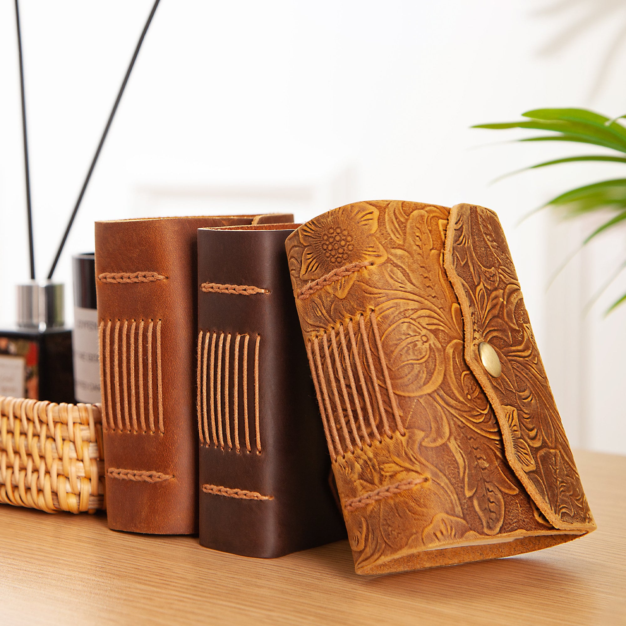 Mini Handmade Leather Journal, Compact Size Genuine Leather Rustic ...