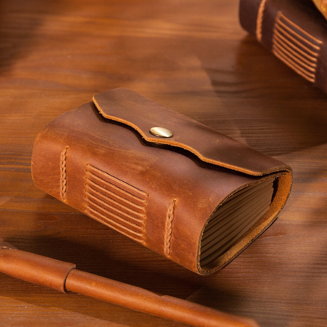 Small Leather Notepad, Personalized Mini Leather Notebook, Daily ...