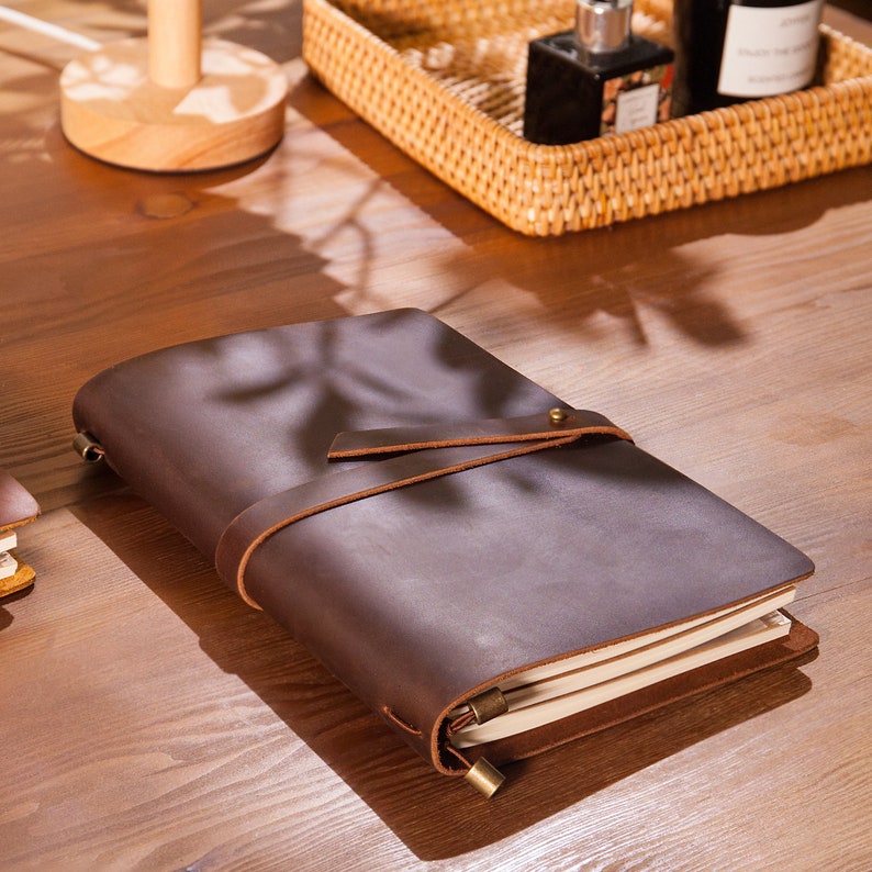 Personalized Leather Journal Notebook Custom Monogram Logo Journal ...