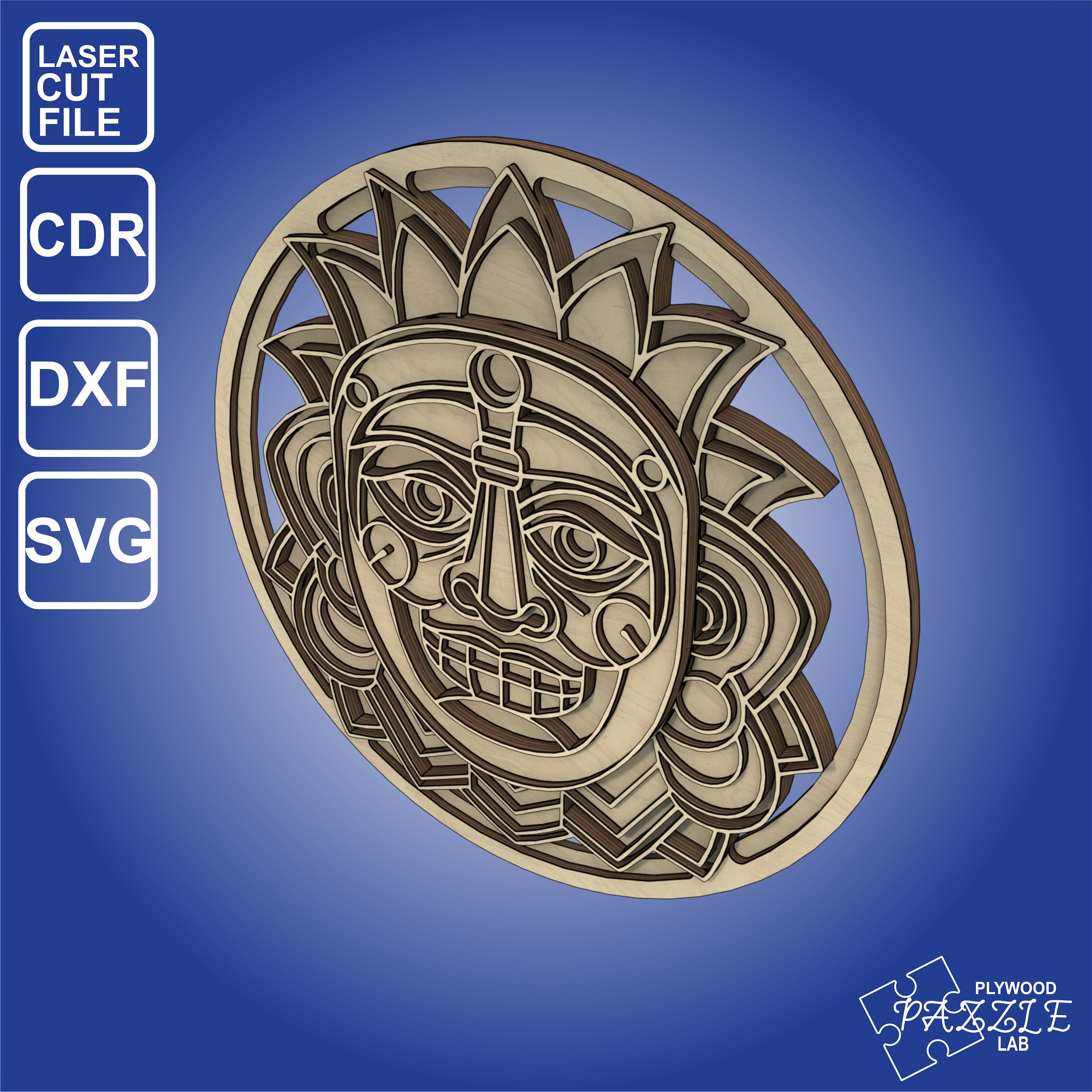 Peruvian Style Mask | Lasser Cut File Multilayer .cdr, .dxf, .svg, .ai ...
