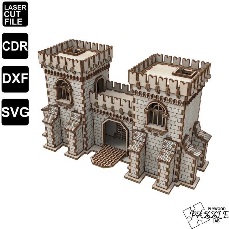 Castle Gate Lasser Cut File .cdr, .dxf, .svg, .ai. 3d Puzzle File ...