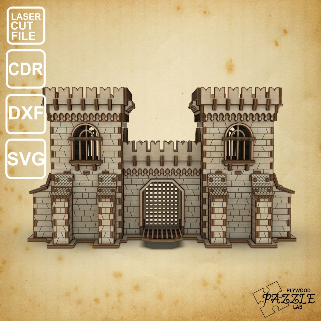 Castle Gate Lasser Cut File .cdr, .dxf, .svg, .ai. 3d Puzzle File ...