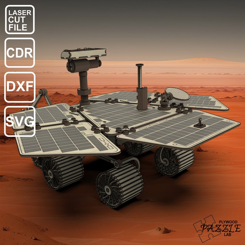 Mars Rover Spirit. Lasser Cut File .cdr, .dxf, .svg, .ai. 3d Puzzle ...