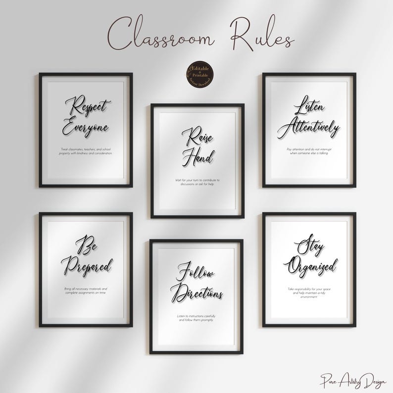 Minimalist Classroom Rules, Classroom Rules for Teachers Classroom ...
