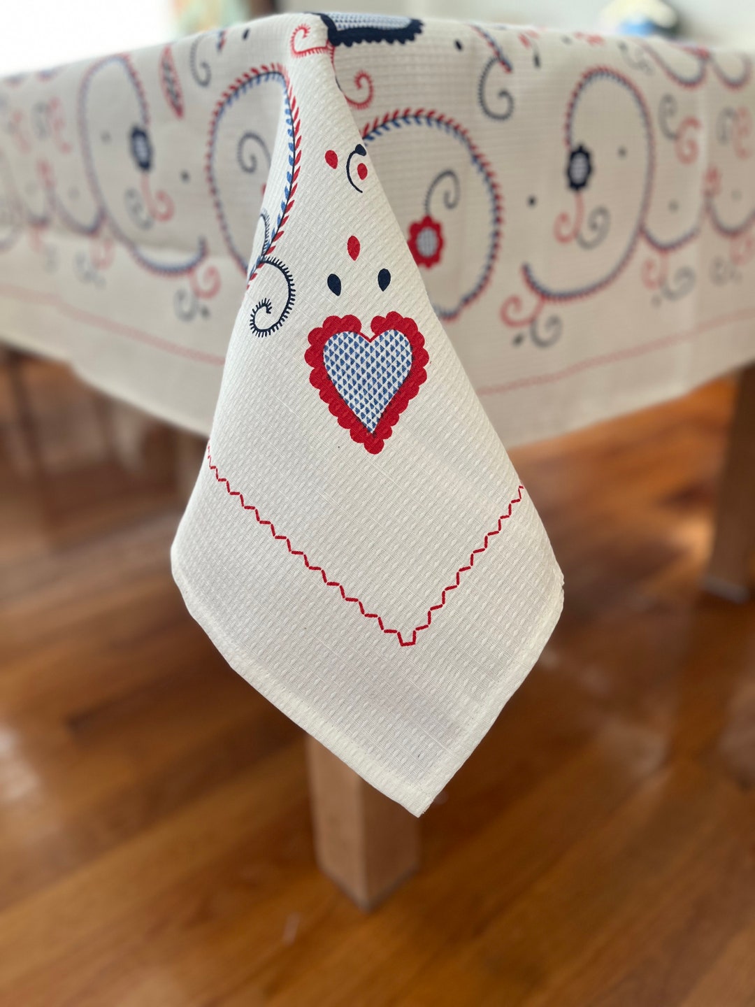 Traditional Portuguese Tablecloth. the Hearts of Viana Do Castelo ...