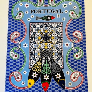 Portuguese Tea Towel With Sardines. Made in Portugal From 100% Cotton ...