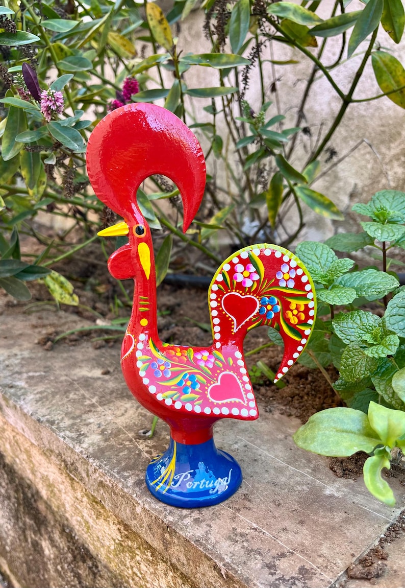 L Hand-painted Barcelos Rooster, Portuguese Good Luck Symbol, Folk Art ...