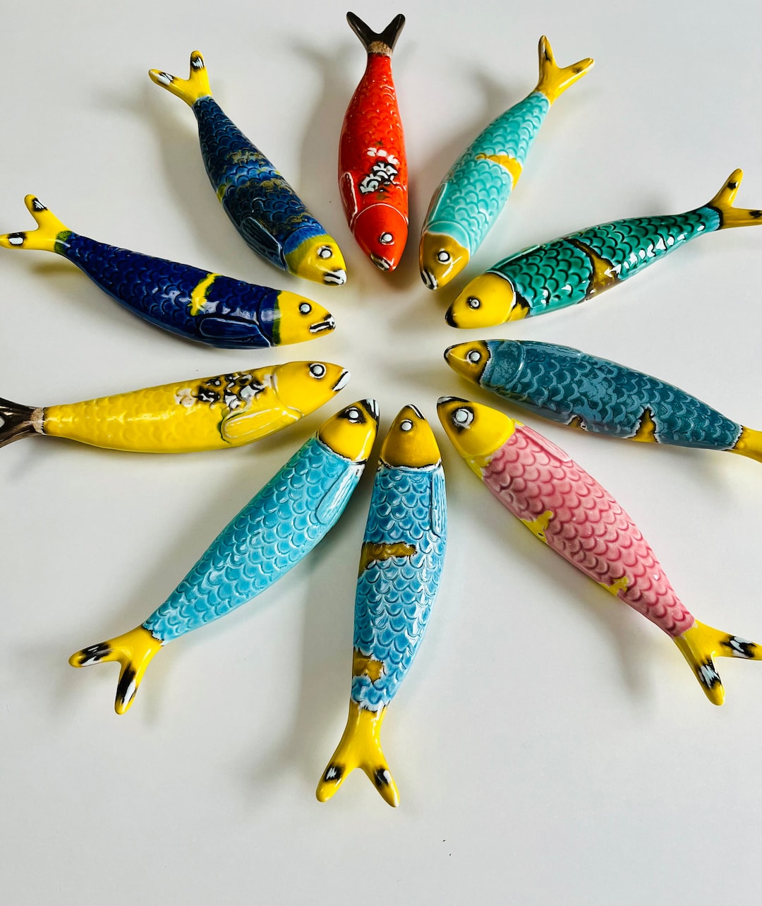 Handmade Glazed Ceramic Sardine: Portuguese Wall Decor (7.1 In) - Etsy