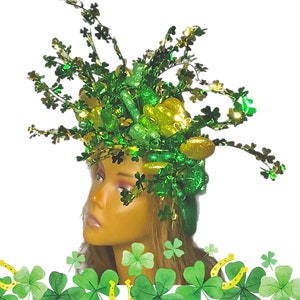 St Patrick’s Day Green Crown St Patrick’s Parade Headband Green ...