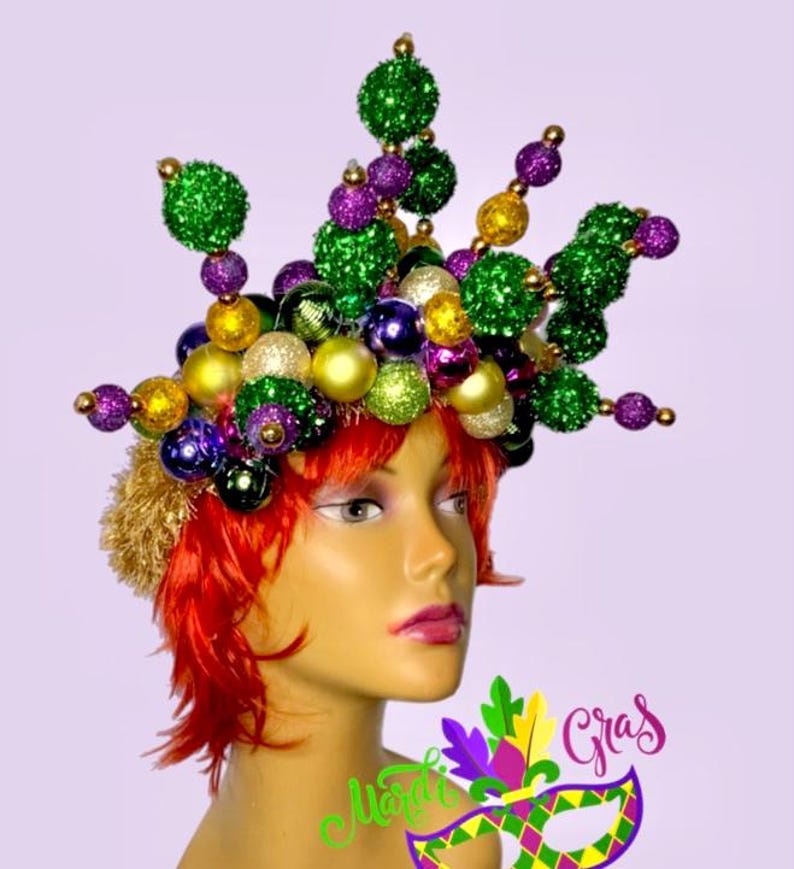 Mardi Gras Headdress, Mardi Gras Crown, Fat Tuesday Headdress, New ...